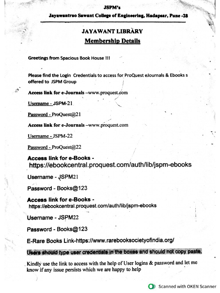 Login Credentials Library | PDF