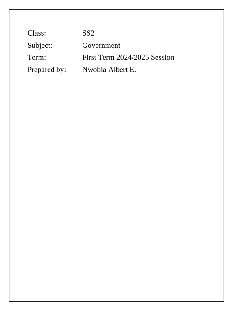 SS2 Government First Term Notes | PDF | State Owned Enterprise ...