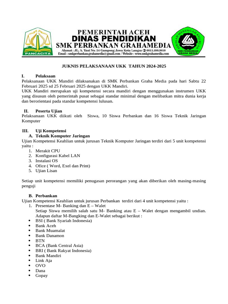 Juknis Pelaksanaan Ukk Tahun 2025 Fix | PDF