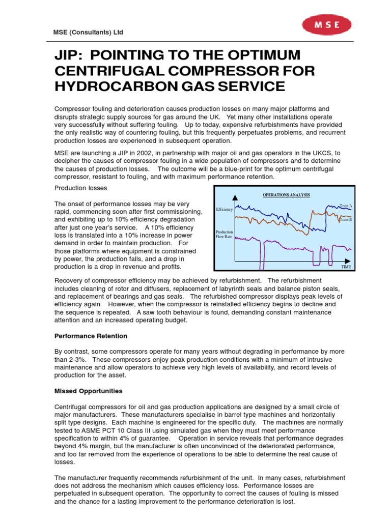 JIP Compressor Fouling | PDF | Gas Compressor | Wear