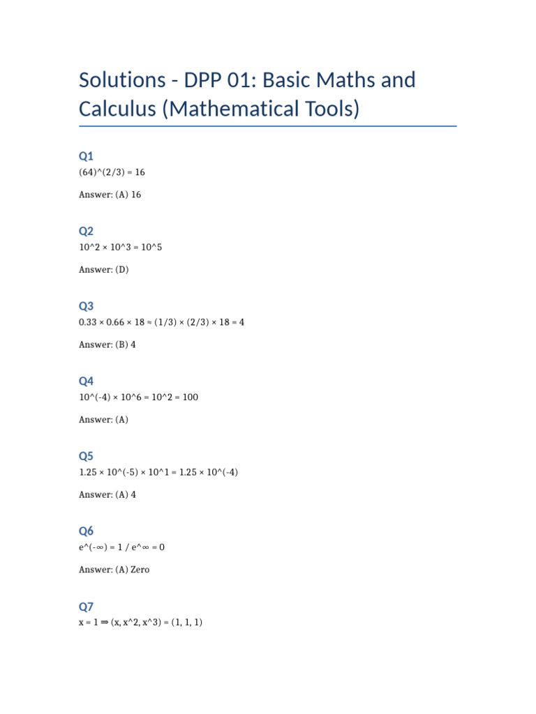 DPP01 Solutions | PDF