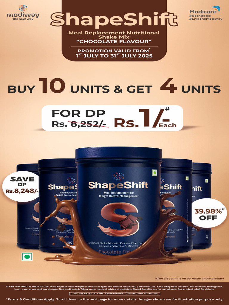 Shape Shift - Chocolate Flavour - July 2025 | PDF | Dietitian | Sugar ...