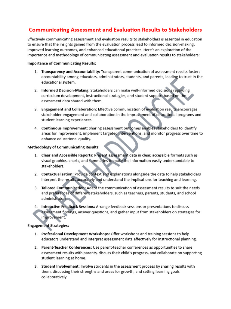 Communicating Assessment Results Effectively | PDF | Educational ...