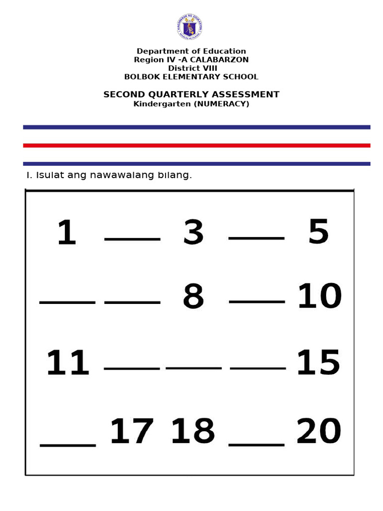 Literacy and Numeracy Test Own Gawa | PDF