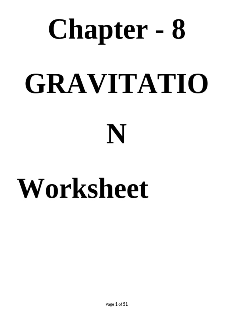 Gravitational Field and Potential Worksheet | PDF | Earth | Sun