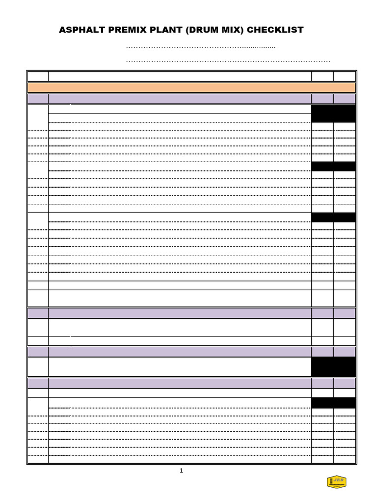Drum Mix Plant Checklist Pindaan 6 260916 | PDF | Construction ...