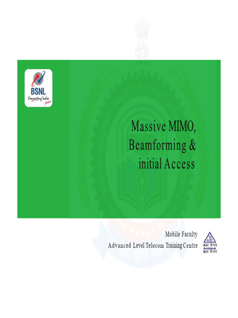 Massive MIMO and Beamforming Overview | PDF | Mimo | Radio