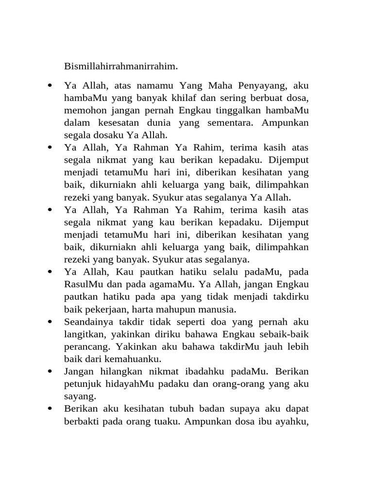 Doa Kematian Husnul Khatimah | PDF