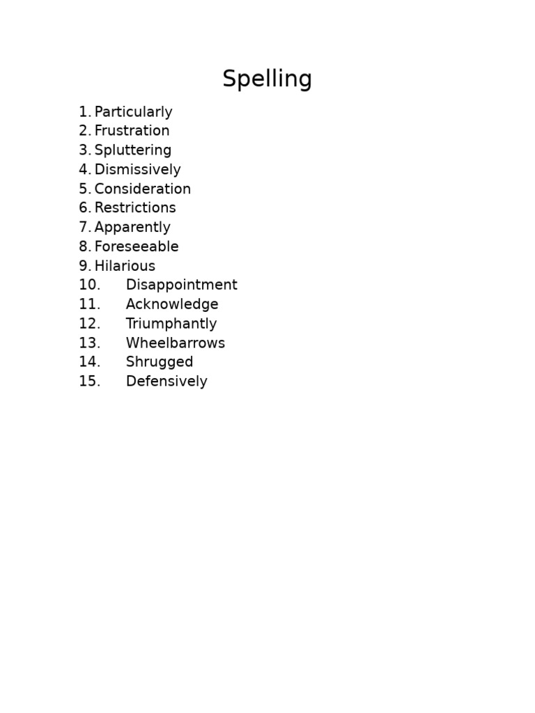Spelling | PDF