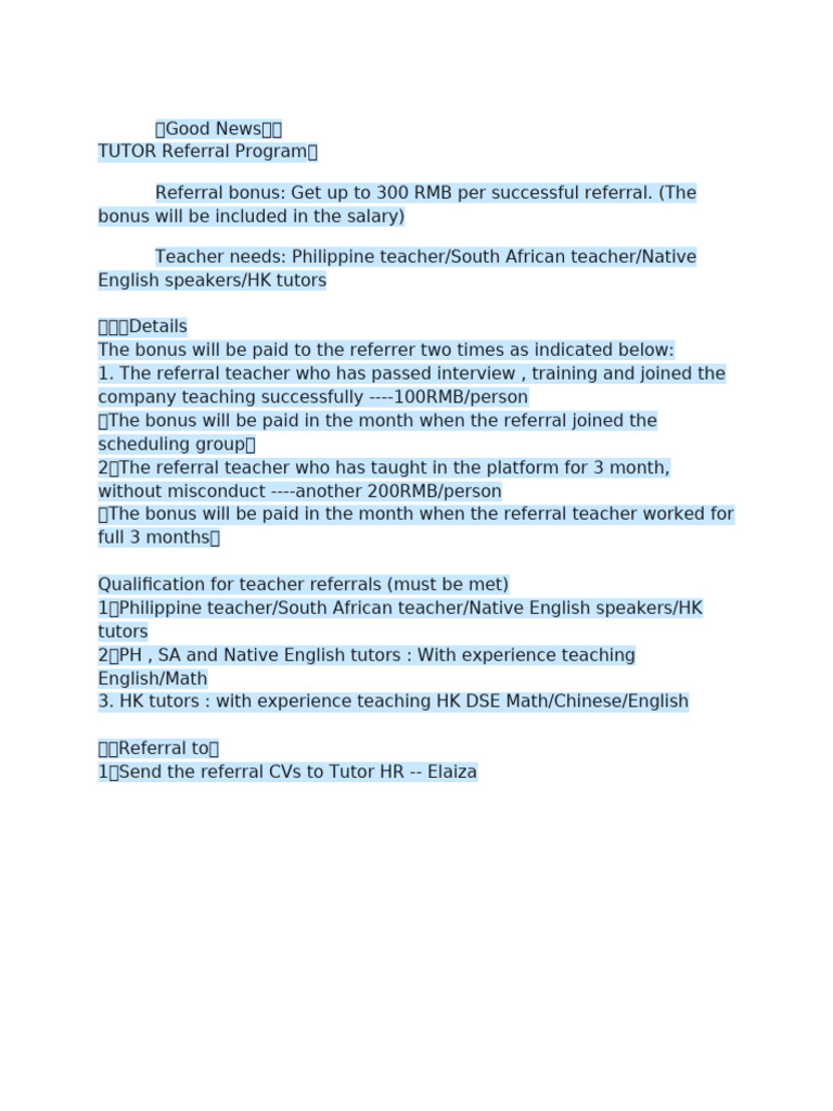 Referral Program | PDF