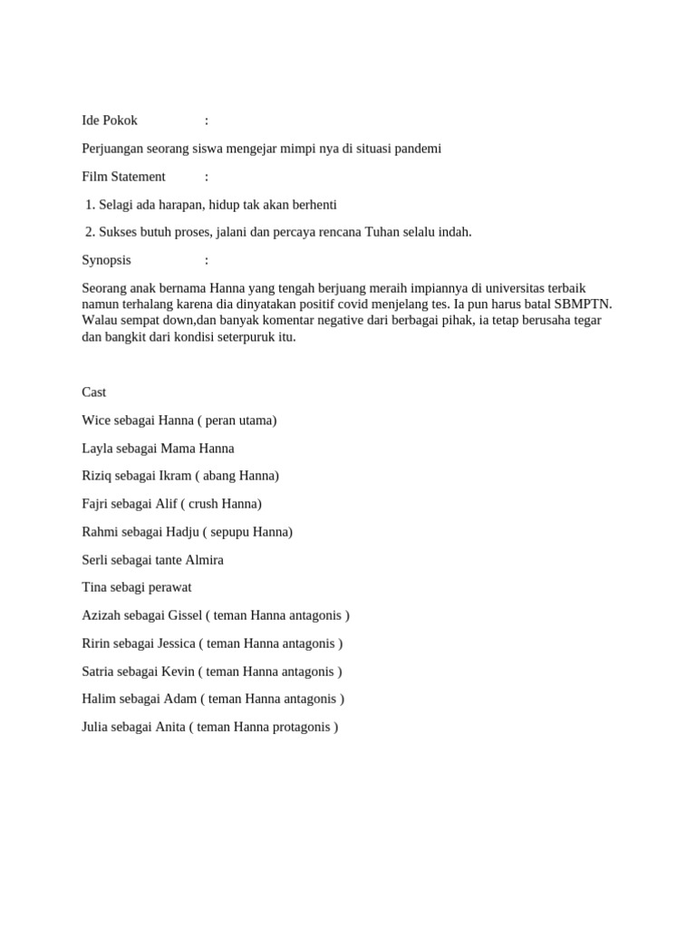 Naskah Short Film Helium | PDF