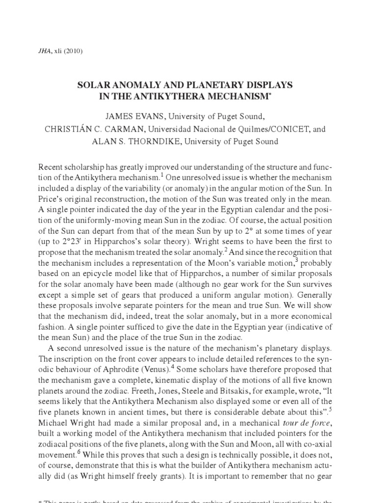 Solar Anomaly and Planetary Displays | PDF