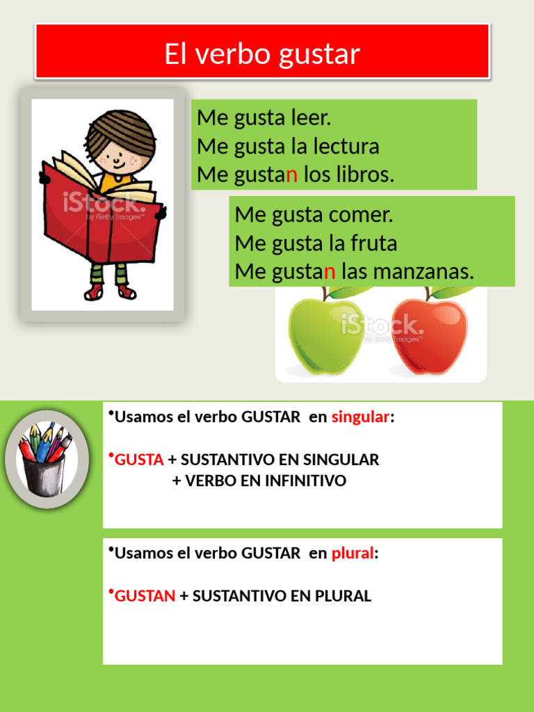 Uso del verbo gustar en español | PDF