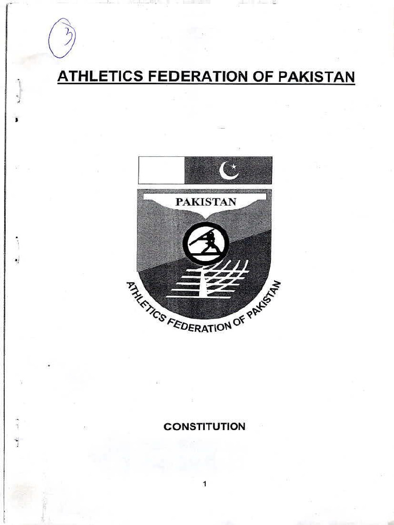 Constitution Athletics Federation of Pakistan | PDF