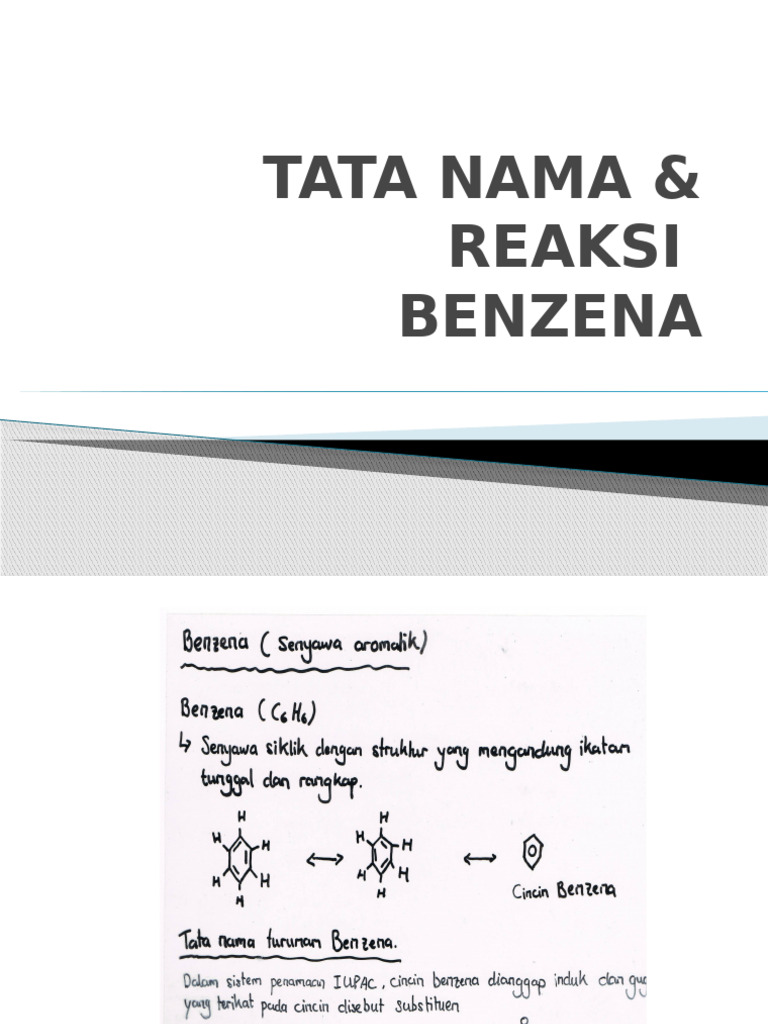 Tata Nama - Reaksi Benzene | PDF