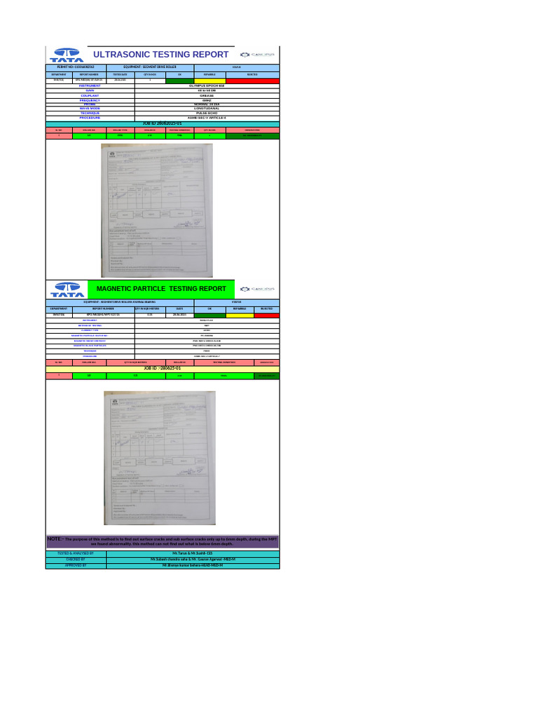 NDT Ut & MPT Sms Tgs Segment Drive Rollers Done On 28.06.2025 (2 ...