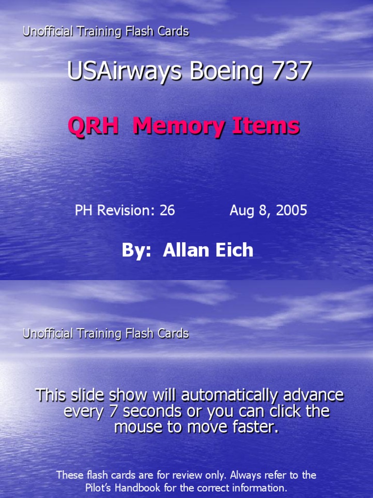 737 QRH Memory Items | PDF