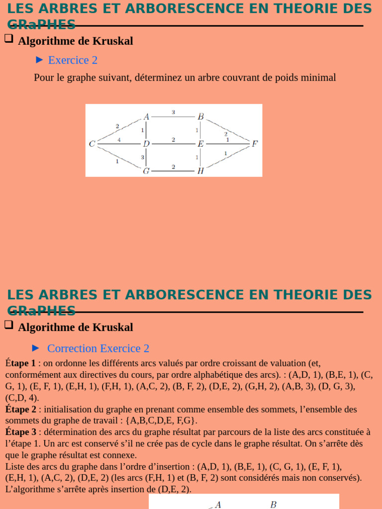 Methodologie KRUSKAL | PDF | Théorie des graphes | Algorithmes et structures de données