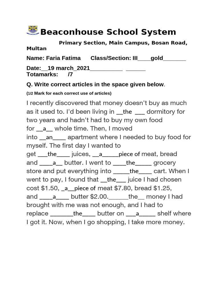 Test of Articles | PDF
