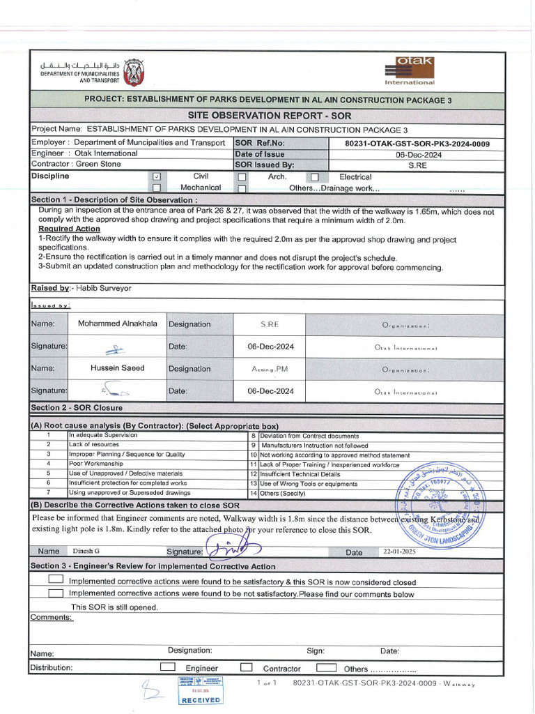 80231-OTAK-GST-SOR-PK3-2024-0009 - Walkway | PDF