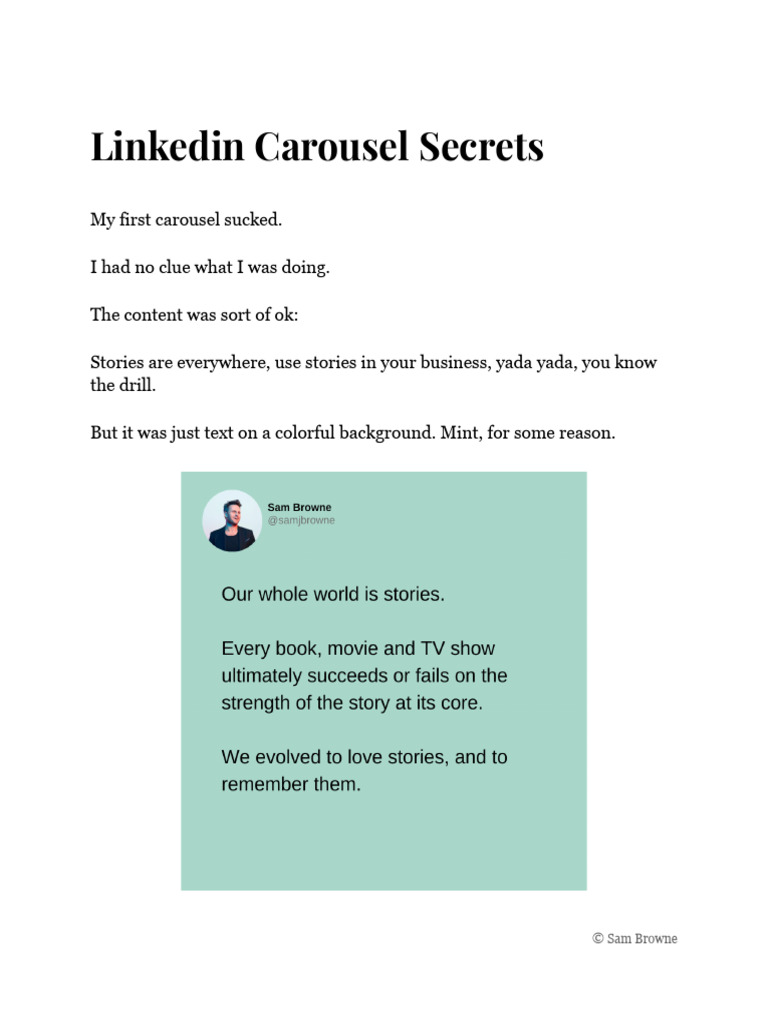 LinkedIn Carousel Creation Tips | PDF