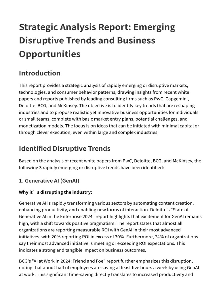 Disruptive Trends & Business Opportunities | PDF | Robot | Robotics
