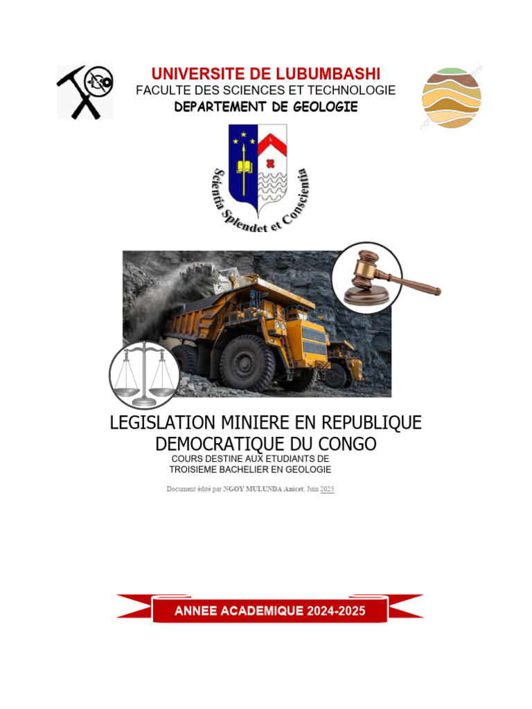 Législation minière en RDC | PDF | Impôts | Exploitation minière