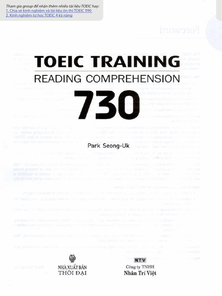 Toeic Training Reading Comprehension Final | PDF