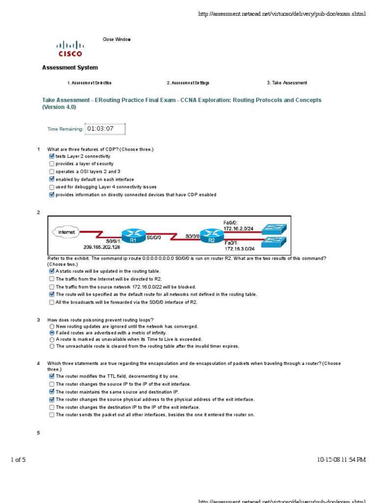 Practice Exam Answers Pdf Routing Router Computing