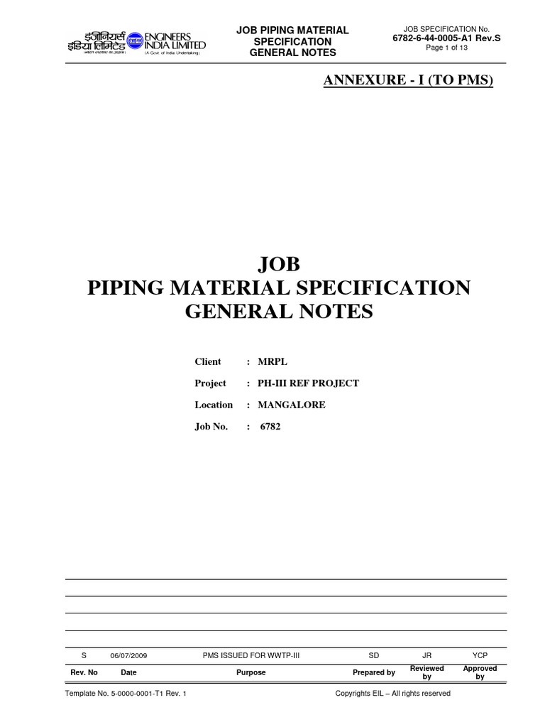 Eil Pms | PDF | Pipe (Fluid Conveyance) | Stainless Steel