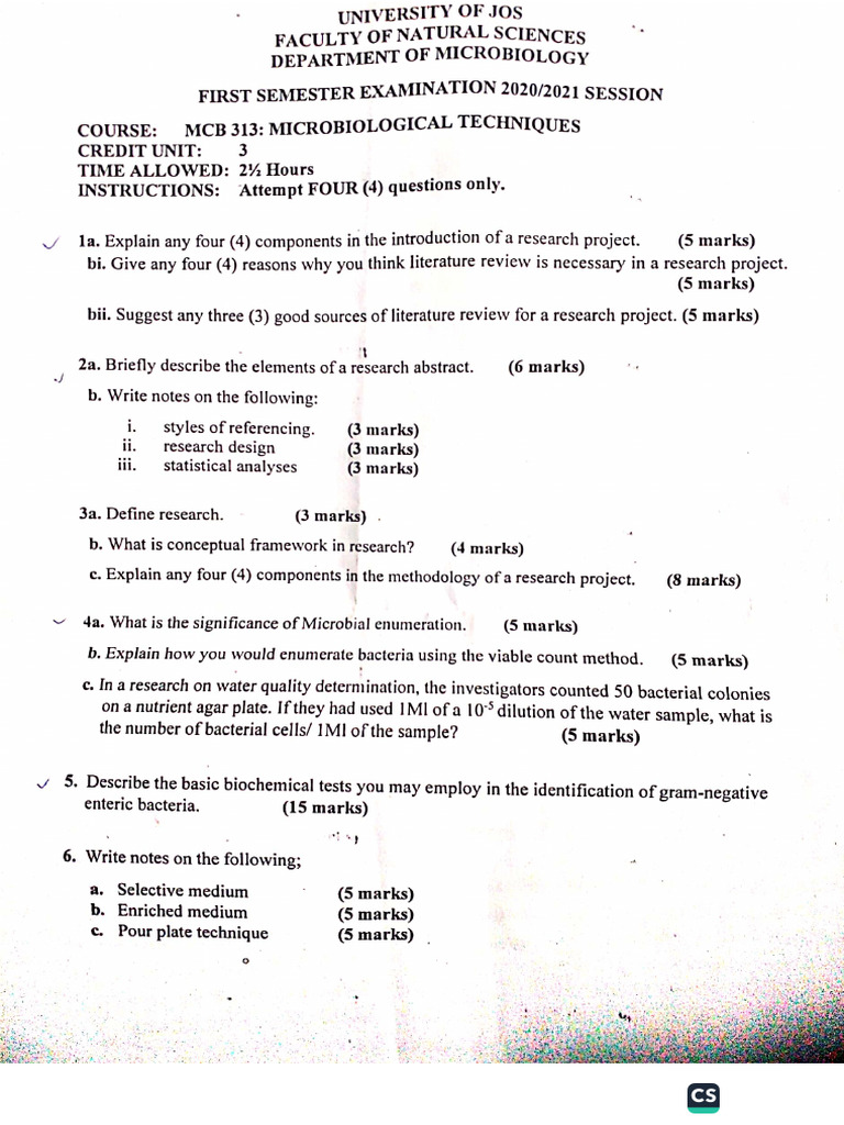 MCB Past Questions | PDF