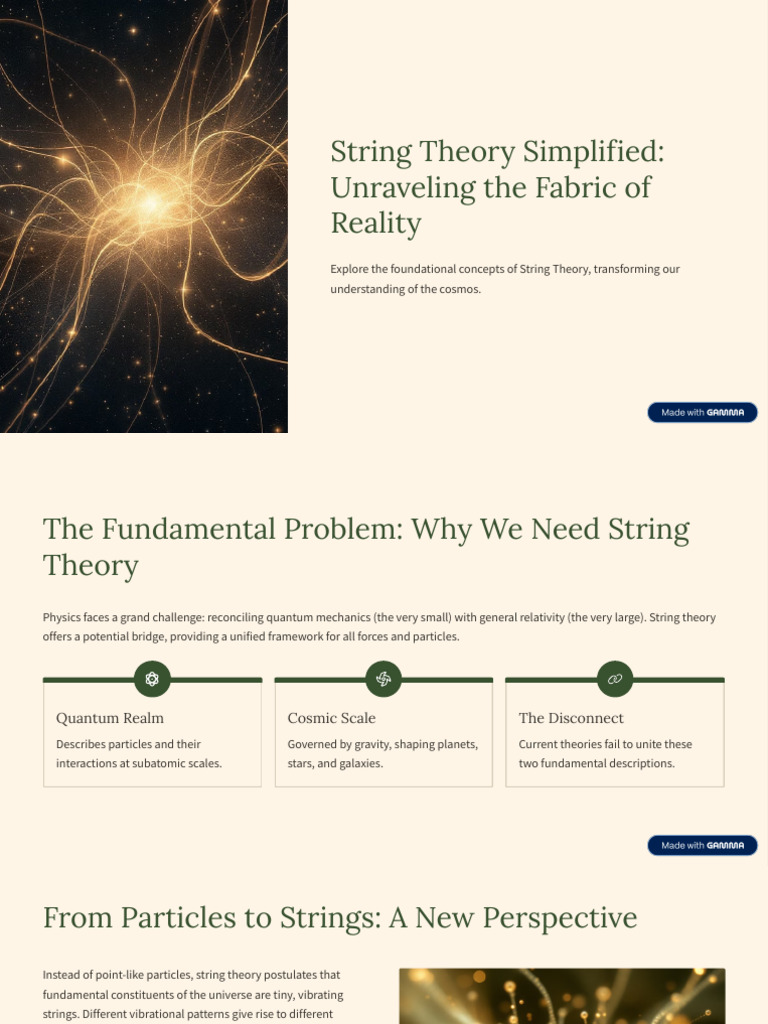 String Theory Simplified Unraveling The Fabric of Reality | PDF | String Theory | Universe