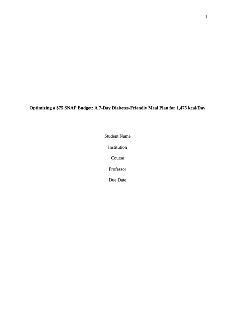 Optimizing A SNAP Budget | PDF | Fat | Calorie
