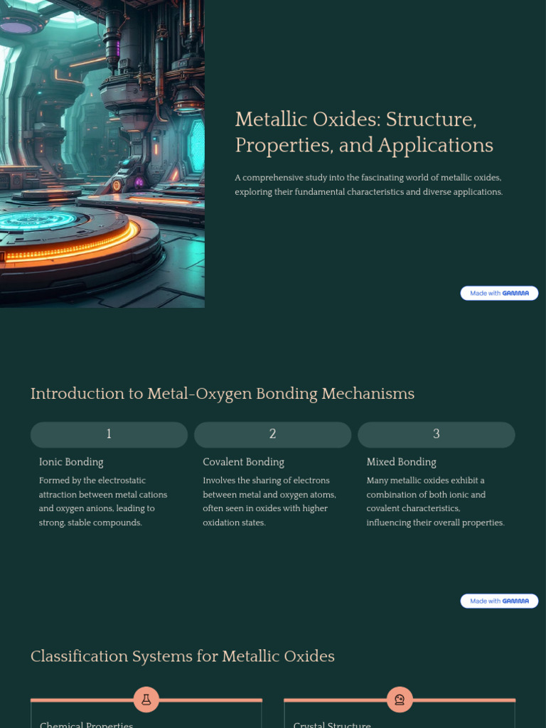 Metallic Oxides: Structure and Properties | PDF | Salt (Chemistry) | Ion