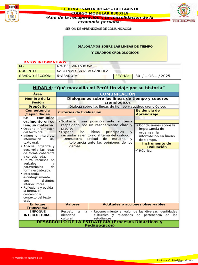 Sesión de Comu - Dialogamos Sore Las Lineas de Tiempo y Cuadros ...