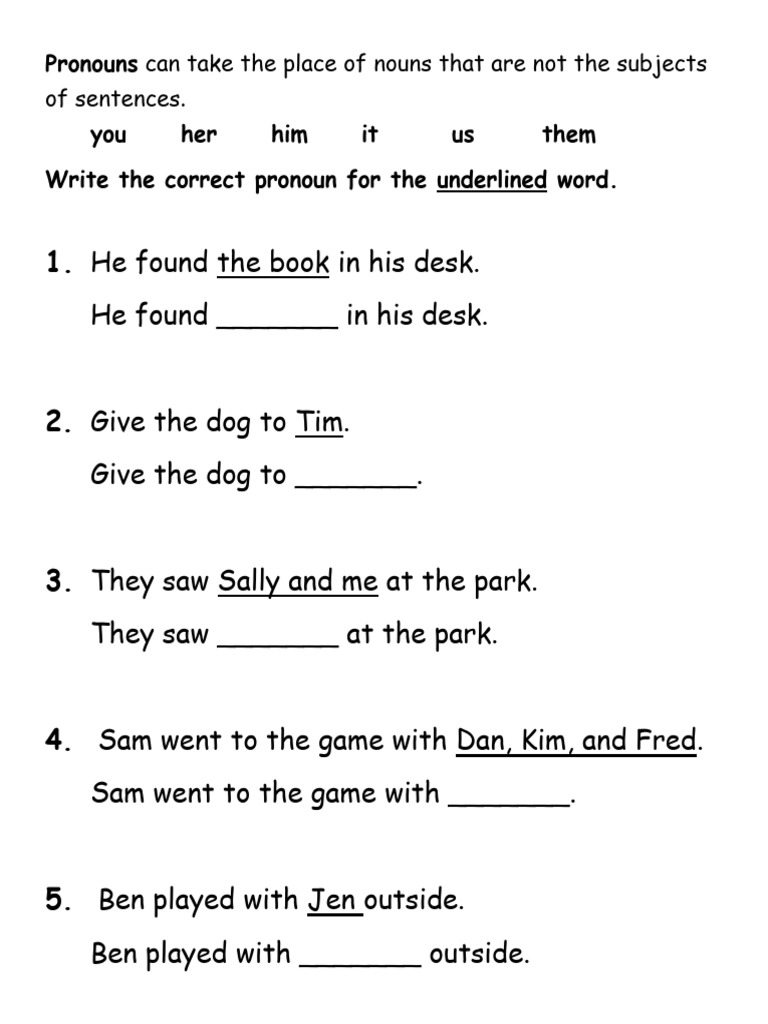 Pronoun Usage and Exercises Guide | PDF