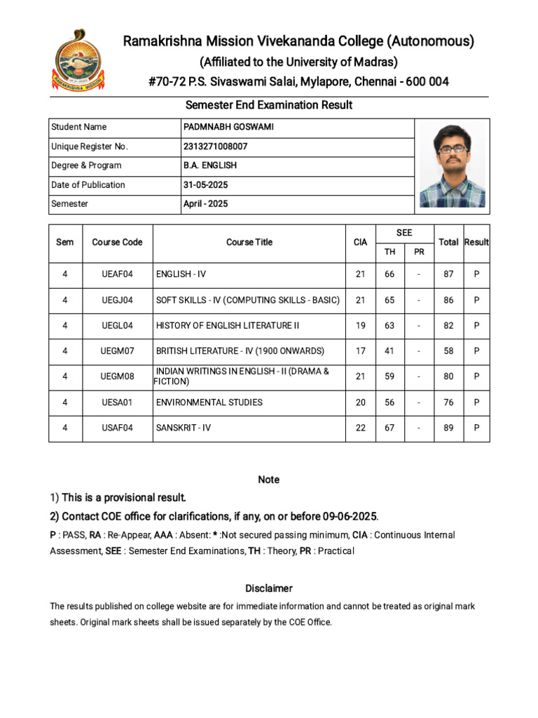 Exam Result 4 | PDF
