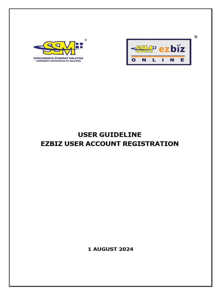 Guideline For Register Ezbiz User Account | PDF