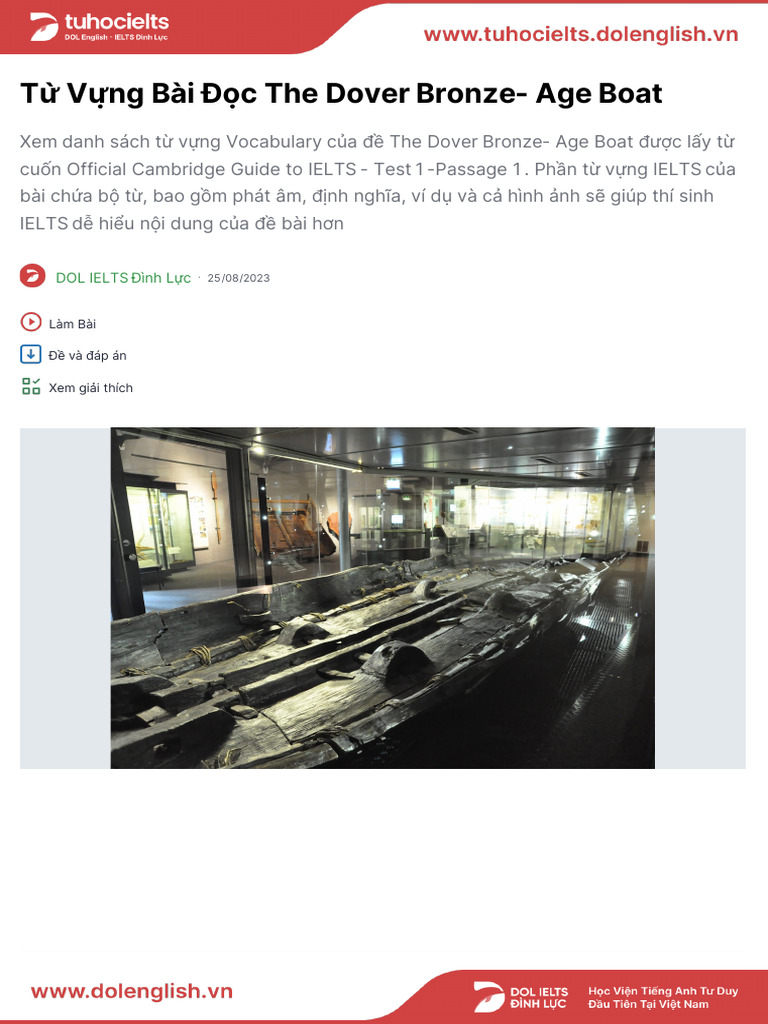 Vocabulary for Dover Bronze-Age Boat | PDF