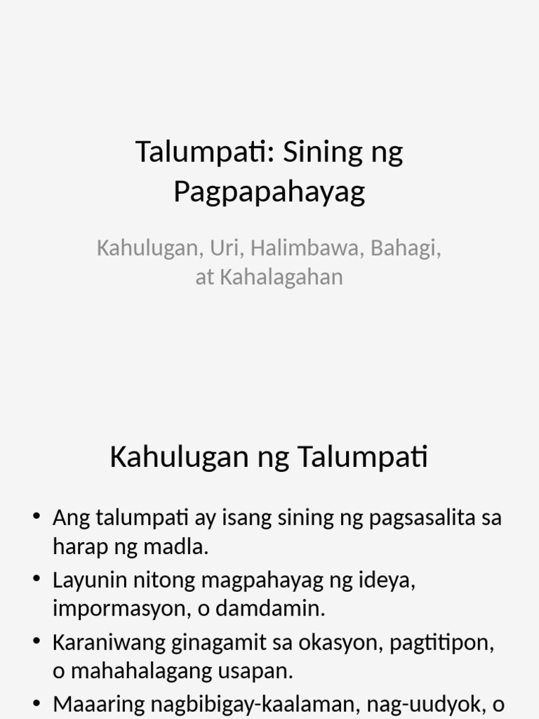 Talumpati Presentation | PDF
