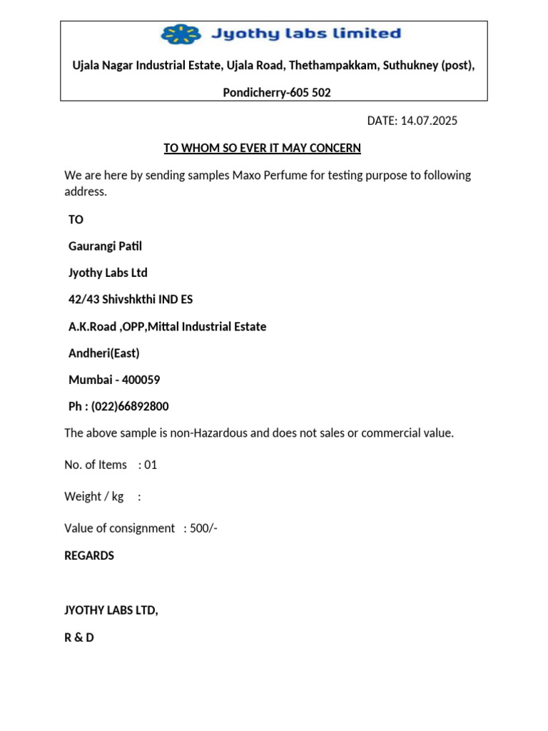 Courier Letter | PDF