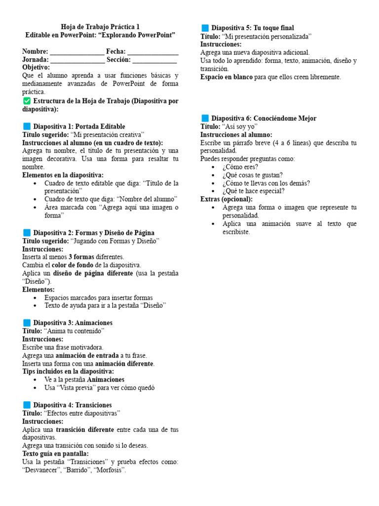 Hoja de Trabajo Pr-Ctica 1 TIC-S | PDF | Microsoft PowerPoint