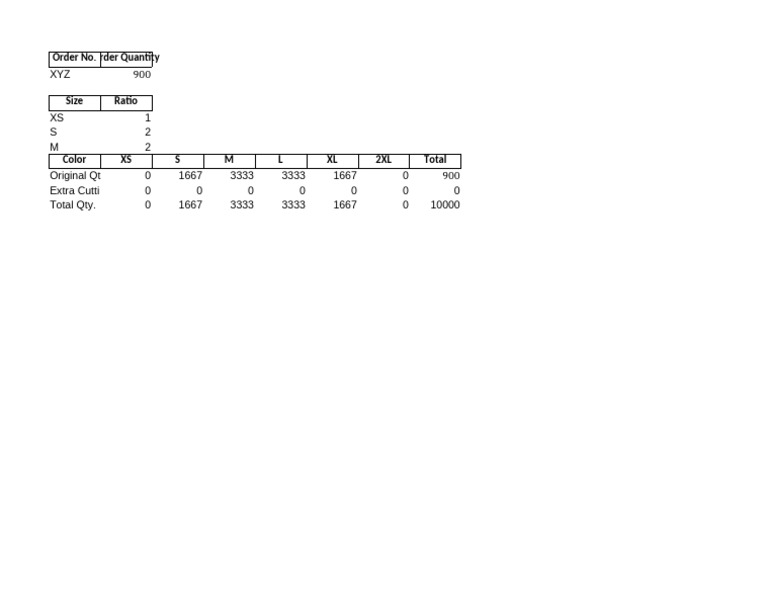 Cut Order Planning | PDF