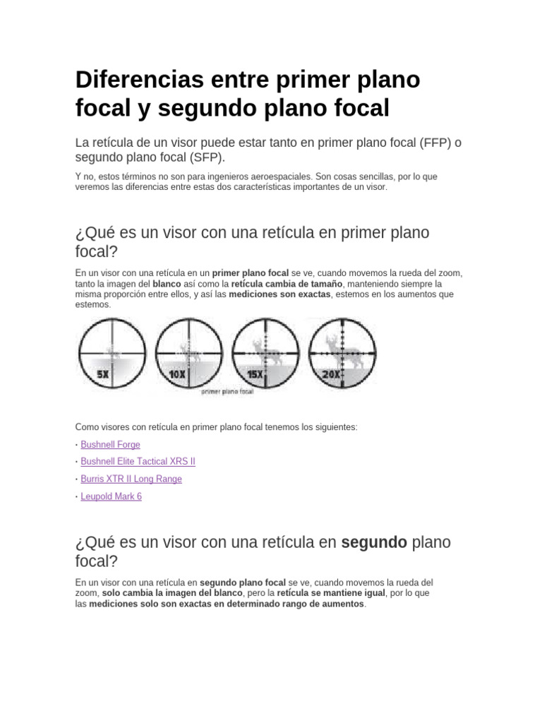 Diferencias Entre Primer Plano Focal y Segundo Plano Focal | PDF