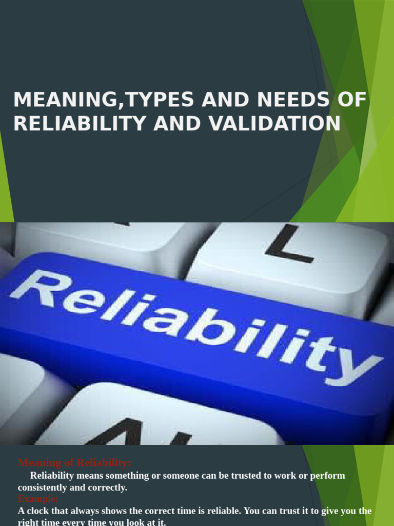 Reliability and Validation | PDF
