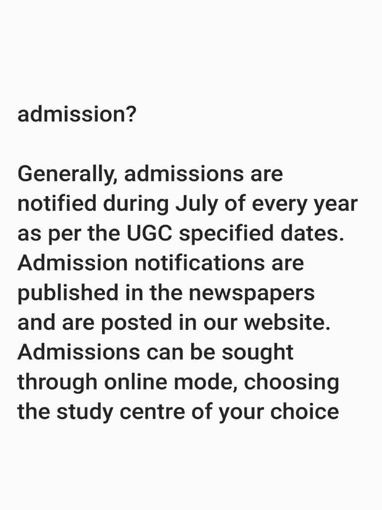 Admissions For BROU | PDF