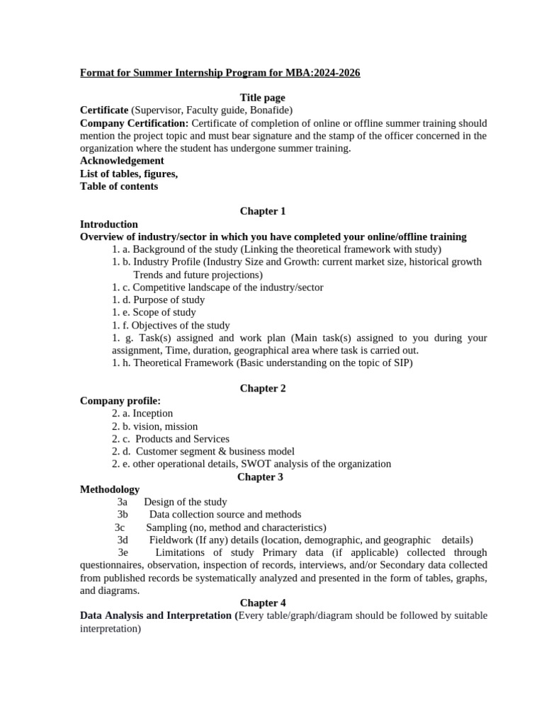 SIP Format & General Guidelines-1 | PDF | Market Segmentation