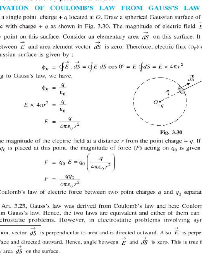 Columb Law From Guass Law | PDF