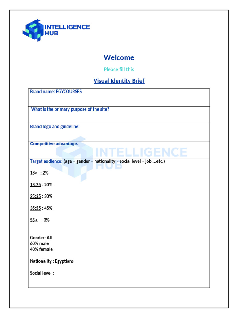 EGYCOURSES Visual Identity Brief | PDF