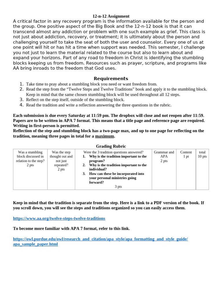 12n12 Instructions-Edited | PDF | Twelve Step Program